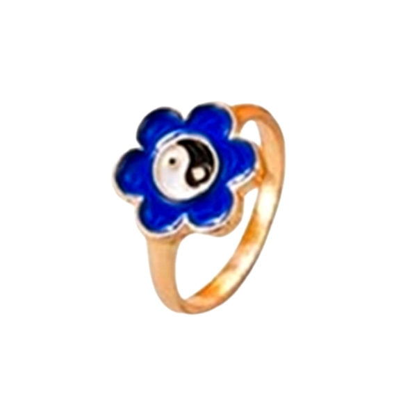 None | Jewelry | Yin Yang Y2k Style Ring Blue Gold Colored Y2k Rings ...